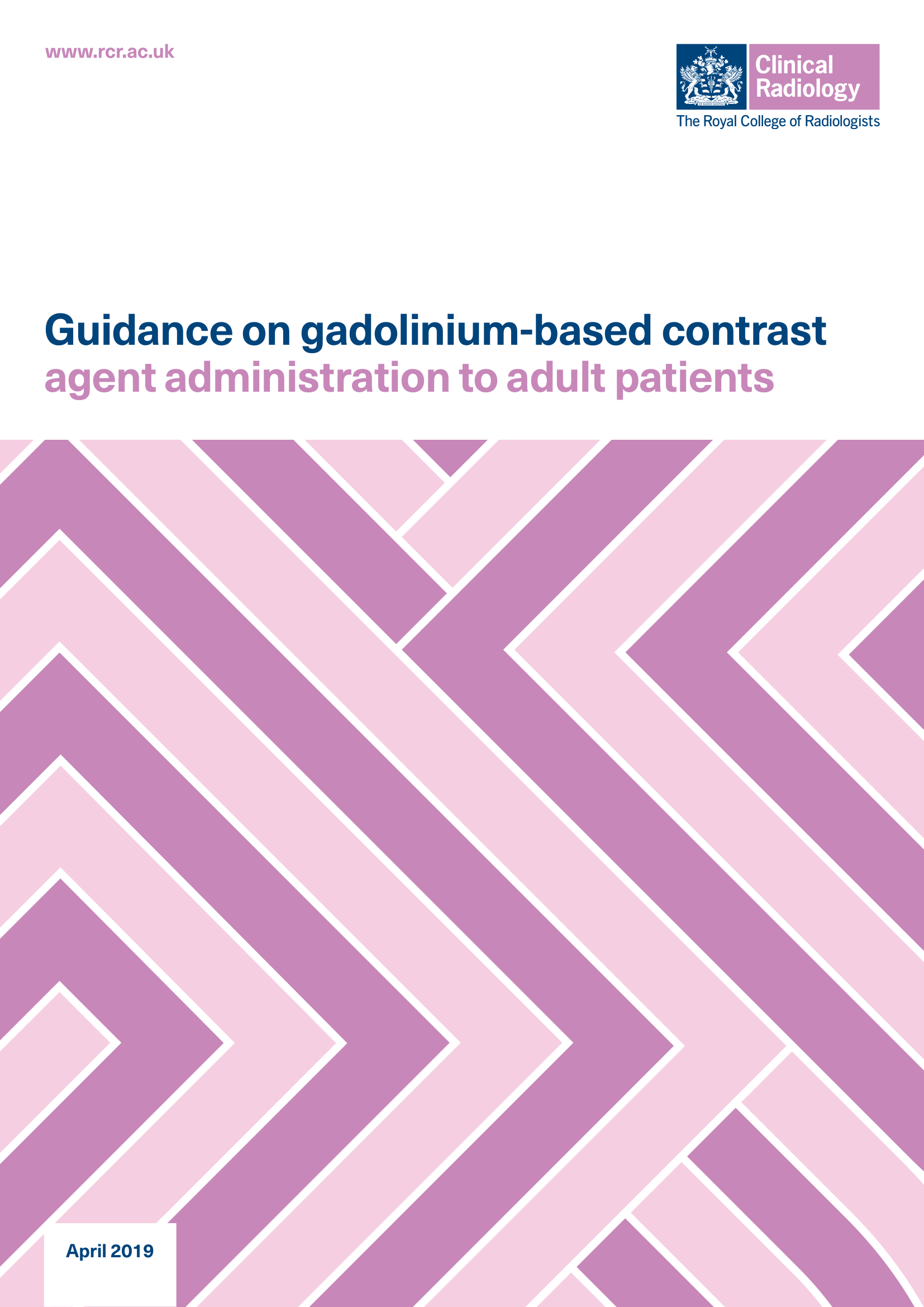 Guidance on gadolinium-based contrast agent administration to adult patients | The Royal College ...