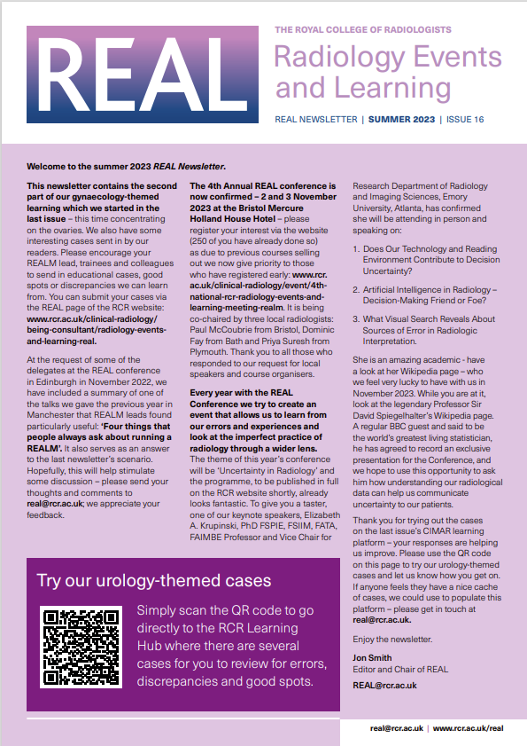 Radiology Events and Learning (REAL) newsletters | The Royal College of ...